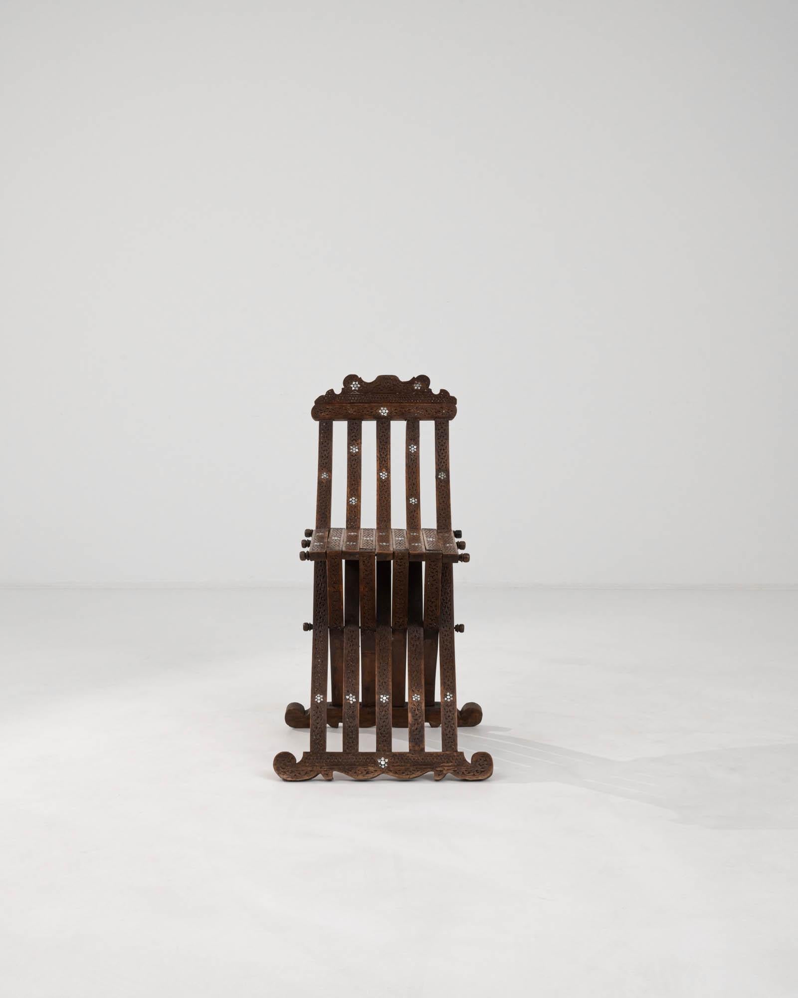 20th Century Syrian Wooden Folding Chair For Sale at 1stDibs
