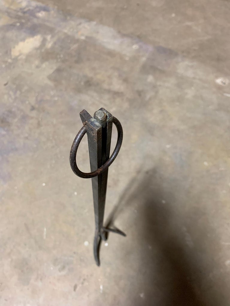 20th Century Three-Pronged Iron Fireplace Rake For Sale at 1stDibs