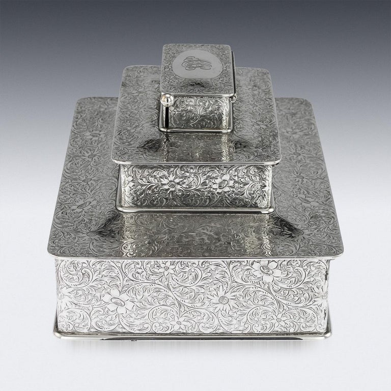 20th Century Tiffany and Co. Solid Silver Three-Tier Cigar Box, circa ...