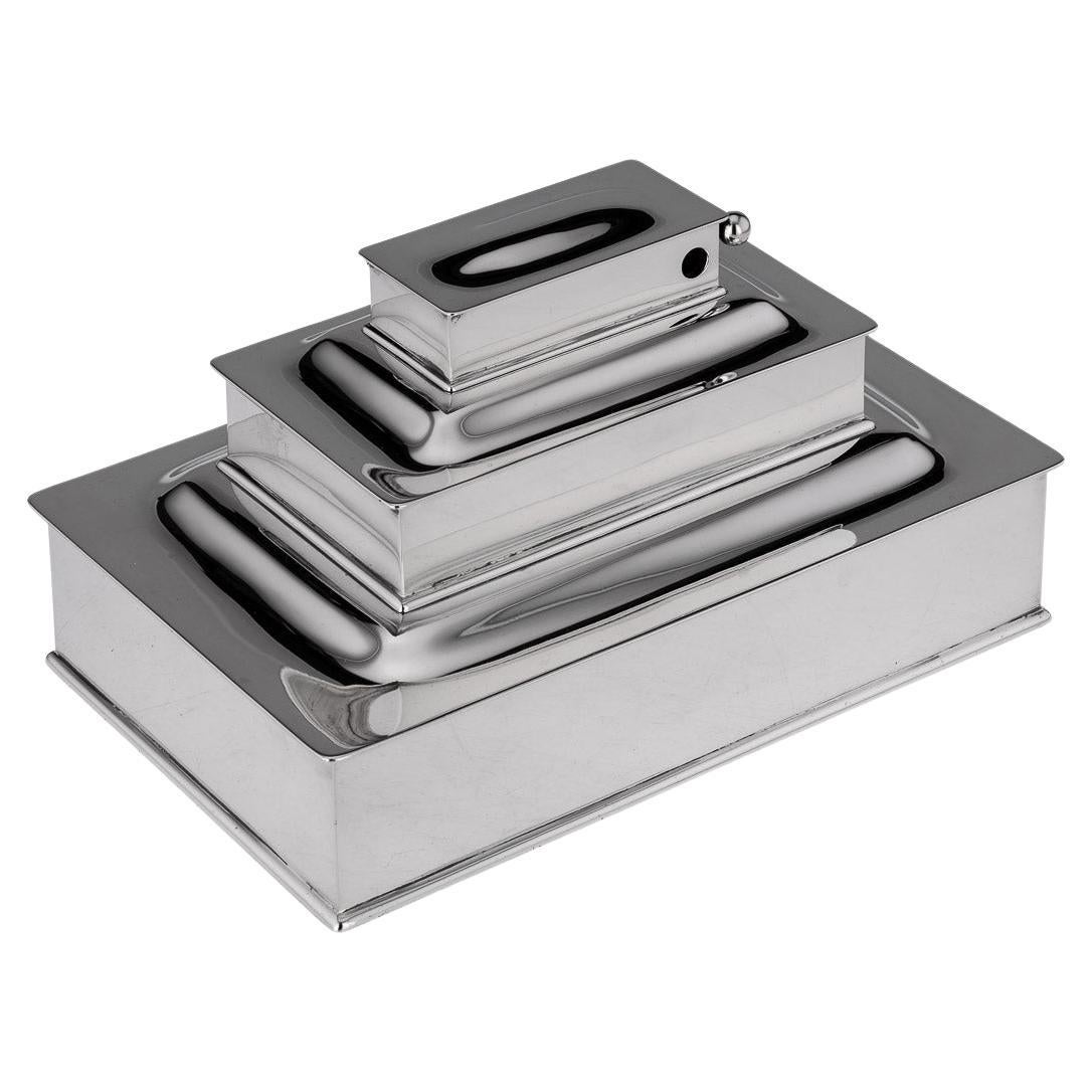 Large Tiffany and Co. Sterling Silver Book Cigar Box at 1stDibs