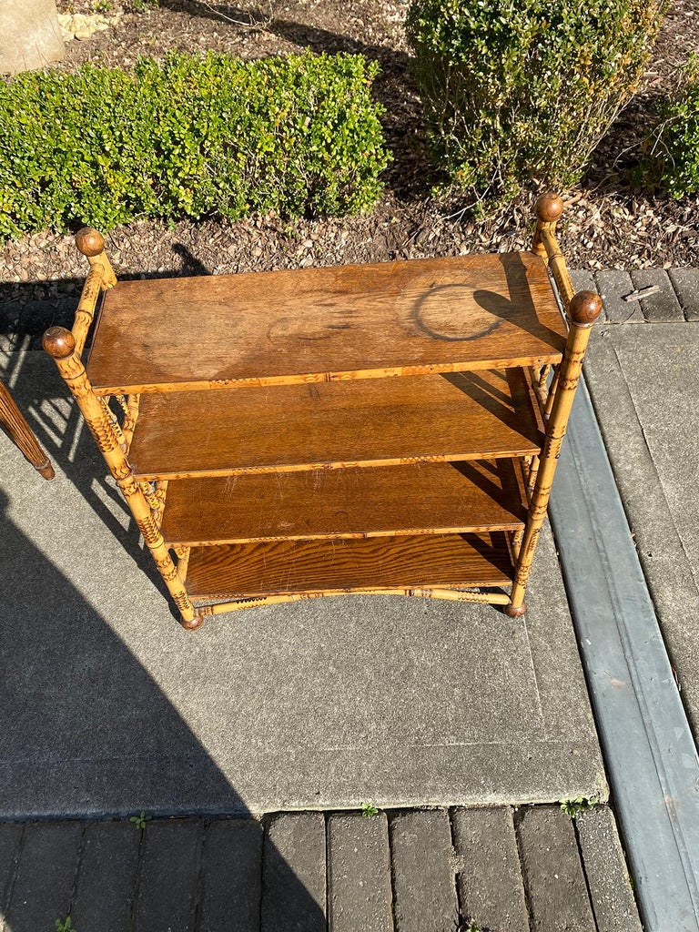 20th Century Tiger Bamboo Shelf Four Tier Shelf at 1stDibs