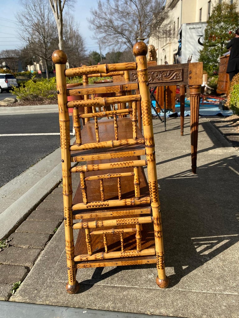 20th Century Tiger Bamboo Shelf Four Tier Shelf at 1stDibs
