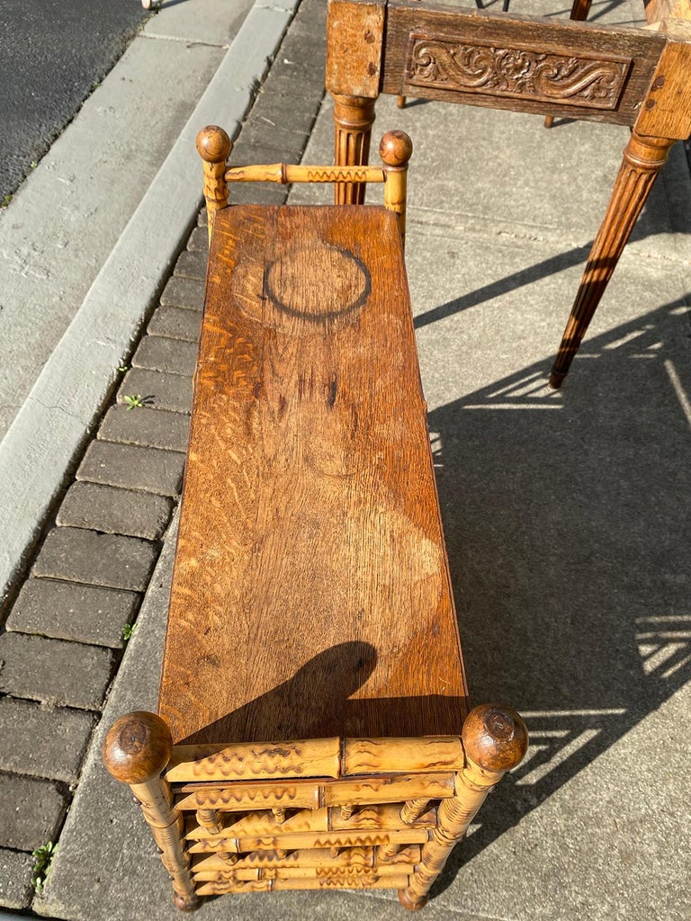 20th Century Tiger Bamboo Shelf Four Tier Shelf at 1stDibs