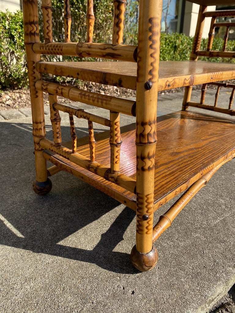20th Century Tiger Bamboo Shelf Four Tier Shelf at 1stDibs