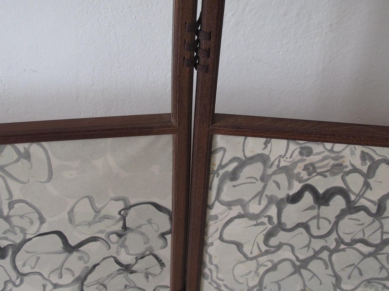 20th Century Tomita Keisen Two-Fold Paper Screen For Sale at 1stDibs