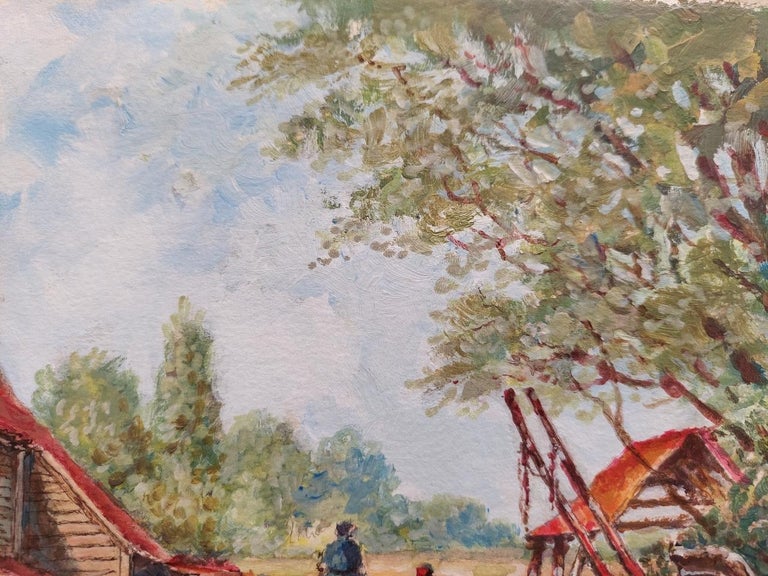 20th Century Traditional English Painting a Farm in Claygate, Surrey ...