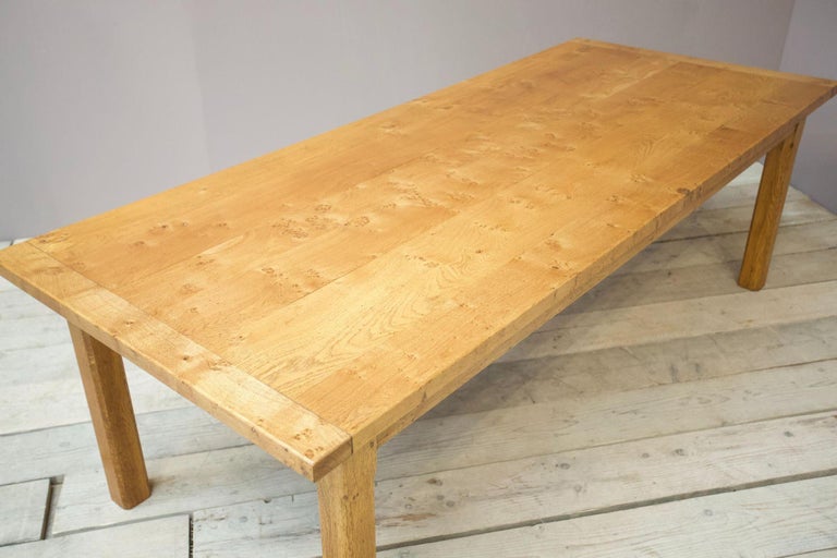 20th Century Traditionally Made Solid Oak Dining Table For Sale at 1stDibs