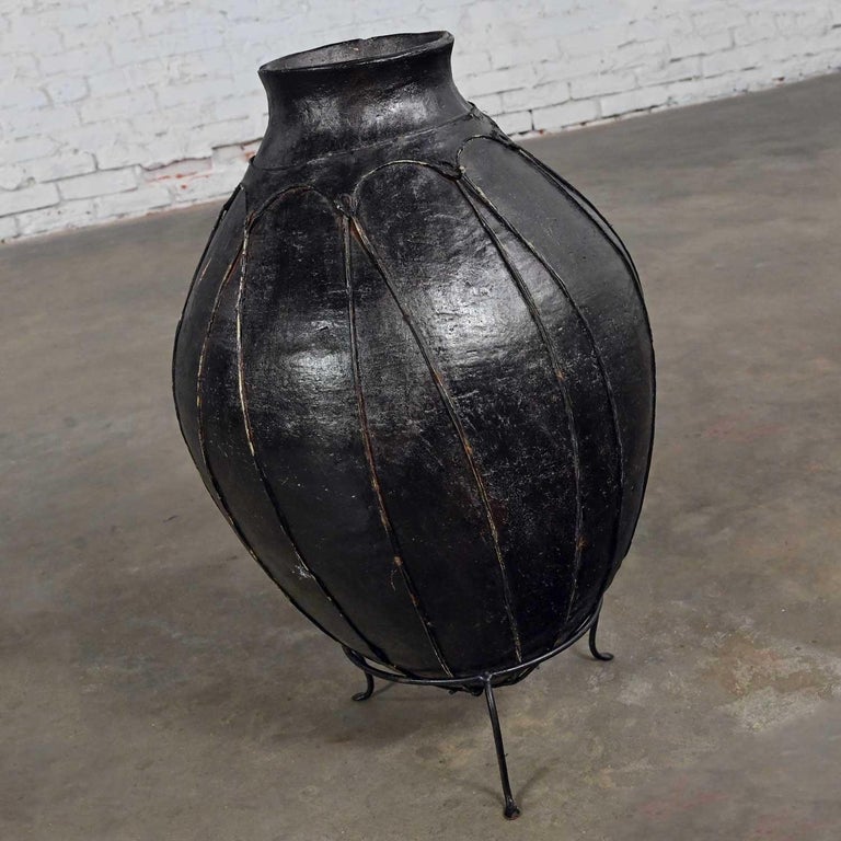 20th Century Tribal Large Scale Clay Fermenting Pot or Water Jug Black ...
