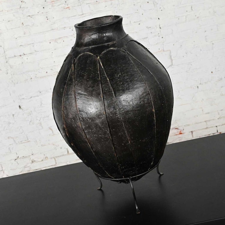 20th Century Tribal Large Scale Clay Fermenting Pot or Water Jug Black ...