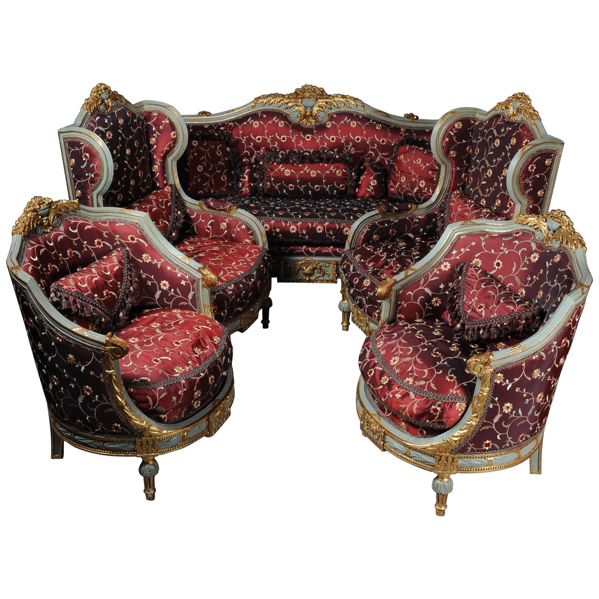 20th Century Unique French Salon Seating Group in Louis XVI Style at ...