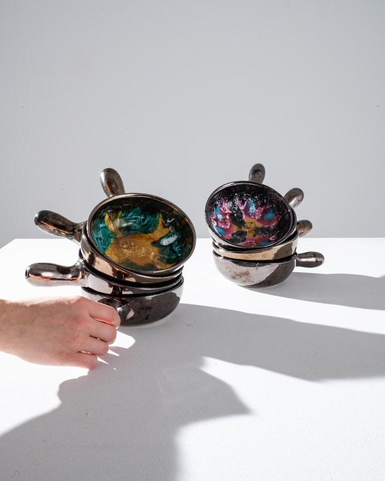 20th Century Vallauris Ceramic Dishes, Set of Eight For Sale at 1stDibs