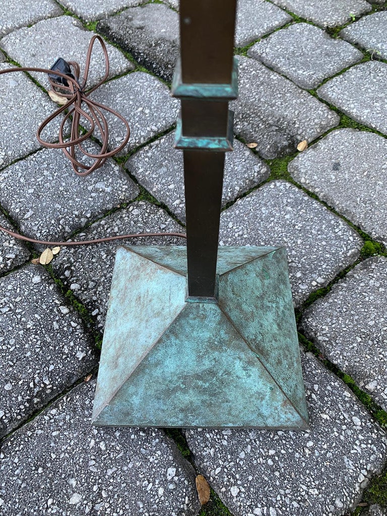 20th Century Verdigris Column Lamp For Sale at 1stDibs