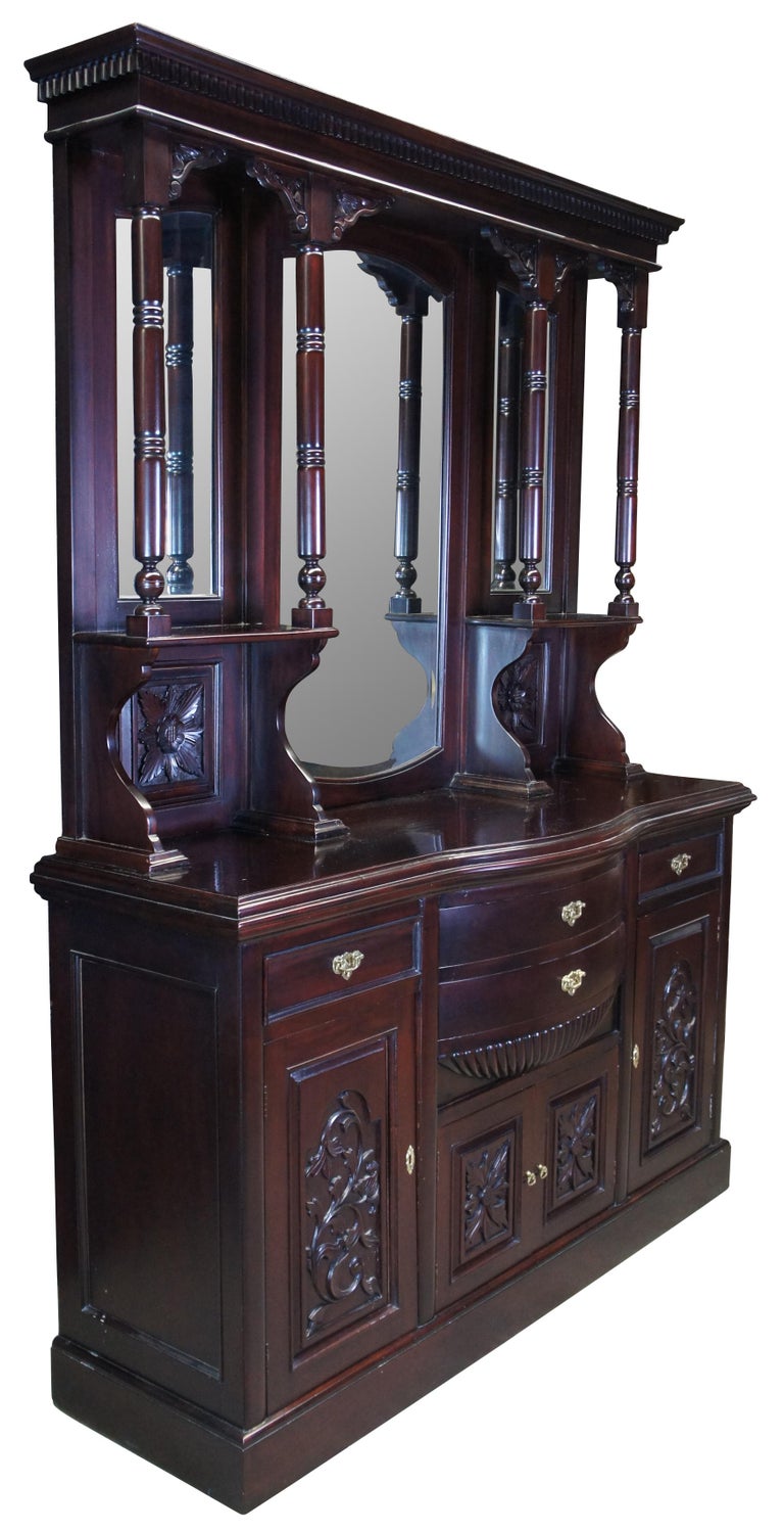 20th Century Victorian Revival Mahogany Bowfront Buffet Sideboard ...