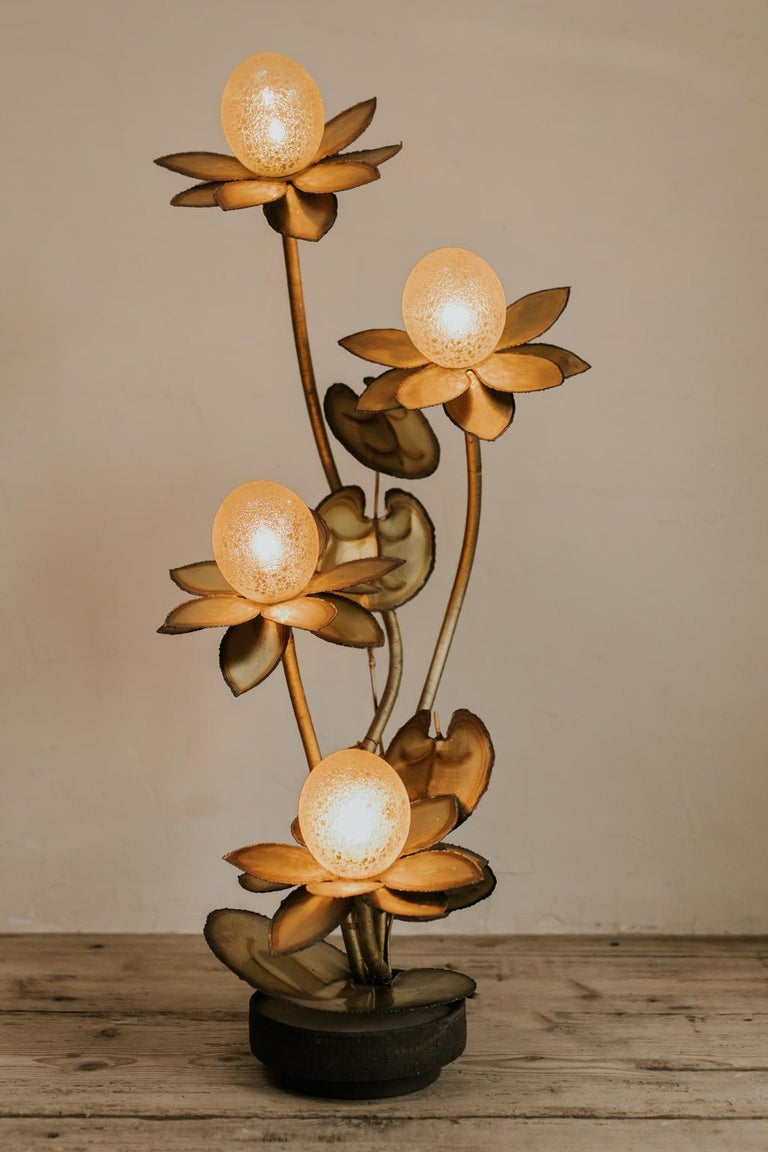 20th Century Vintage "Flower" Lamp, Maison Jansen, 1970s at 1stDibs