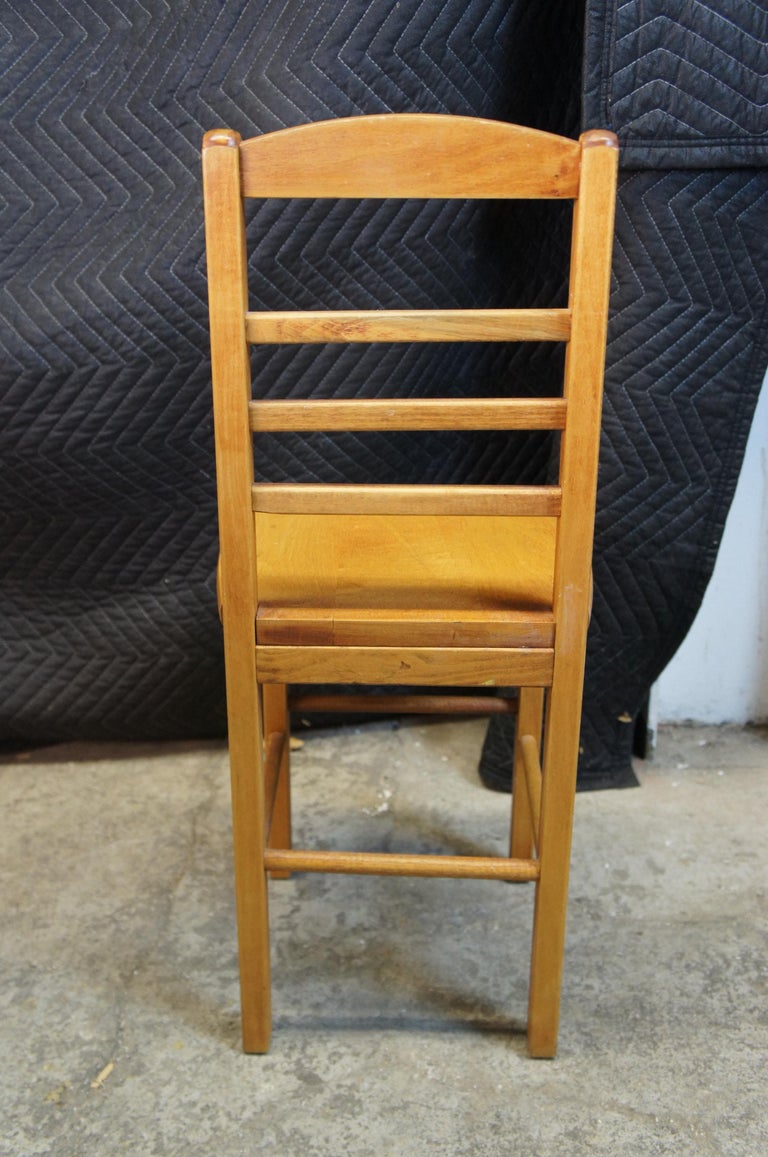 20th Century Vintage Maple Childs School Desk and Chair Writing Table ...