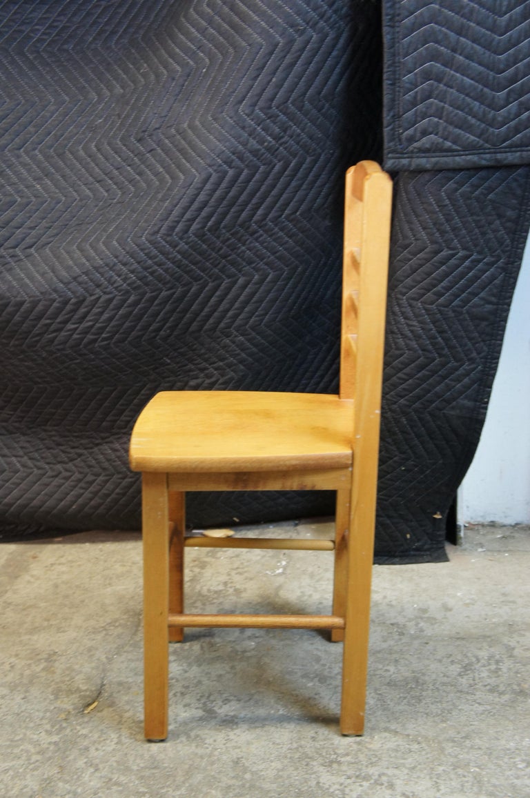 20th Century Vintage Maple Childs School Desk and Chair Writing Table ...