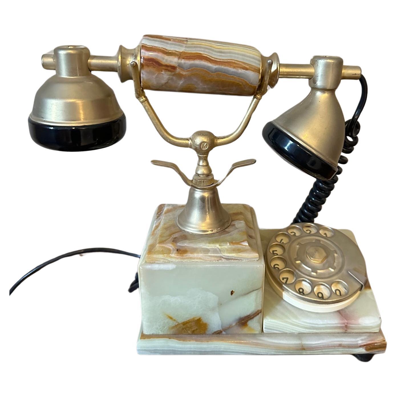 20th century Vintage Marble and Brass Phone from Italy, 1960s For Sale ...