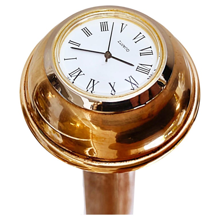 20th Century Walking Stick with Clock Handle and Wood Cane For Sale at ...