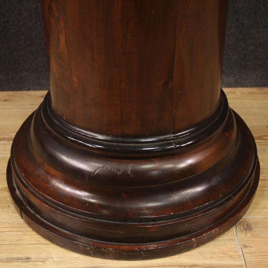 20th Century Walnut and Beech Wood Italian Column, 1960 For Sale at 1stDibs