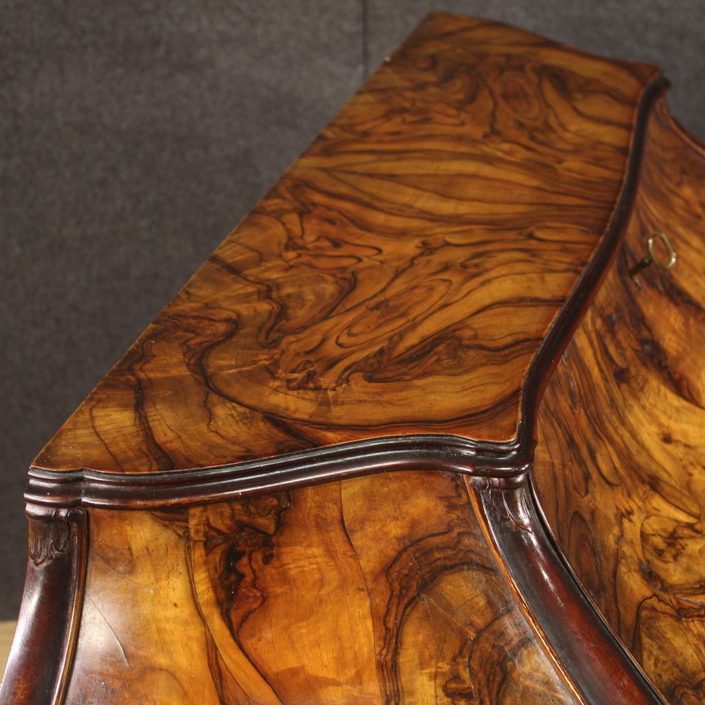 20th Century Walnut, Briar and Beech wood Antique Lombard Bureau, 1960s ...