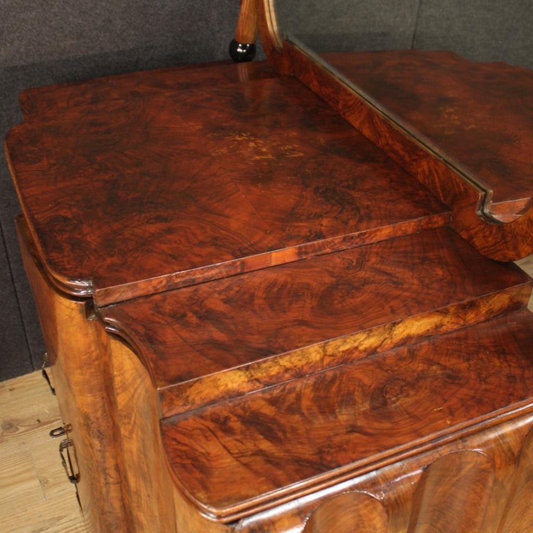 20th Century Walnut, Burl Walnut, Ebonized Wood Italian Sideboard with ...