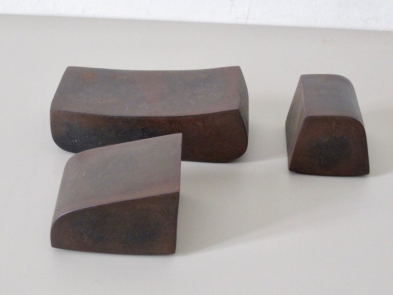 20th Century Watanabe Ryo Iron Sculpture in Three Part at 1stDibs