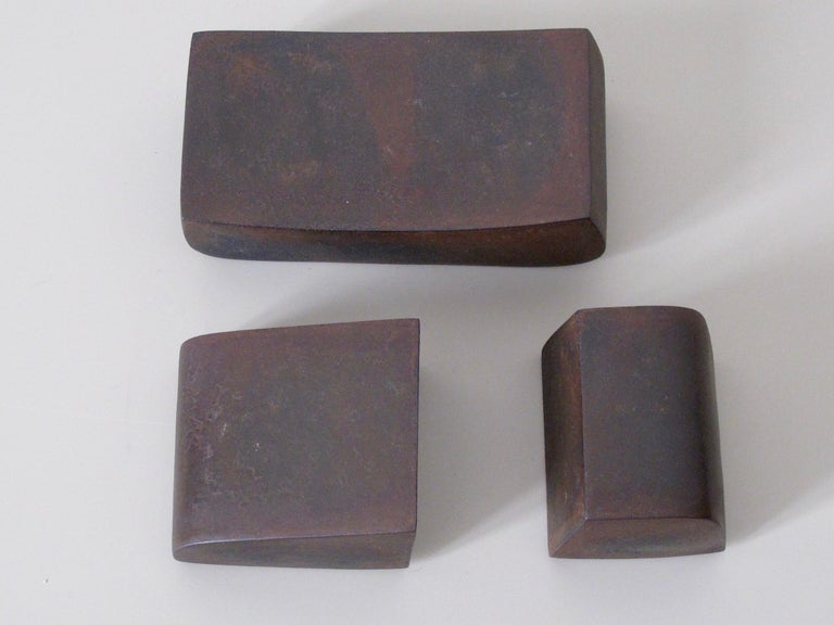 20th Century Watanabe Ryo Iron Sculpture in Three Part at 1stDibs