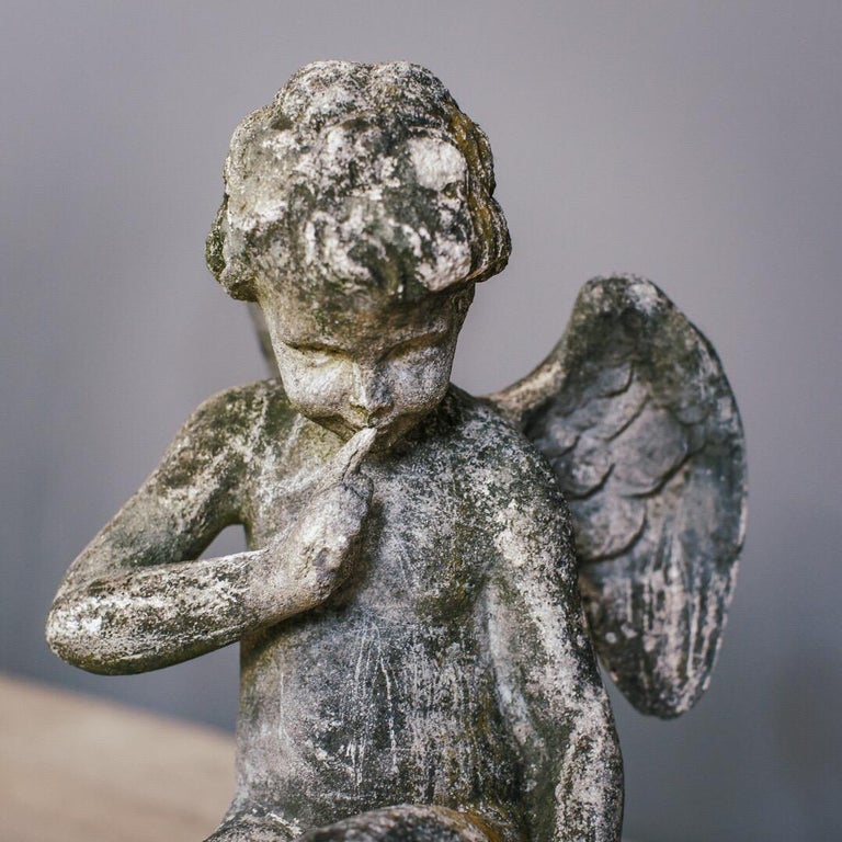 20th Century Weathered Angel Statue at 1stdibs