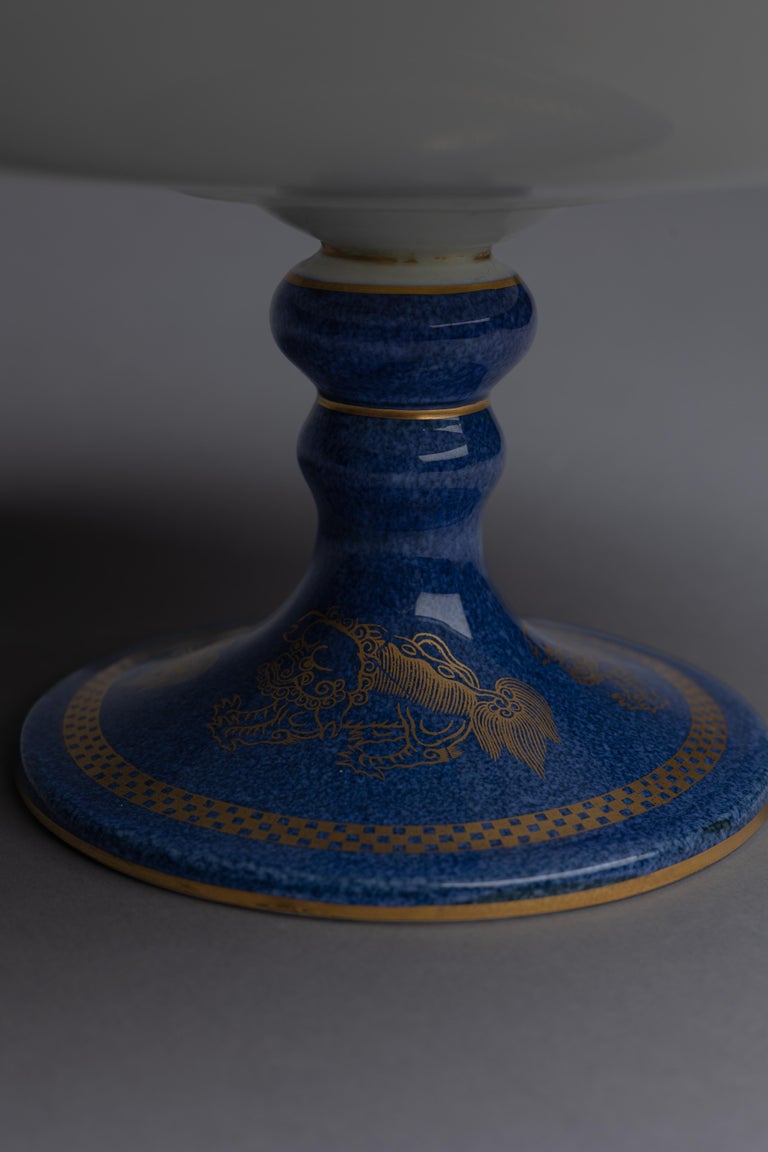 20th Century Wedgwood Powder Blue Dragon Compote For Sale at 1stDibs