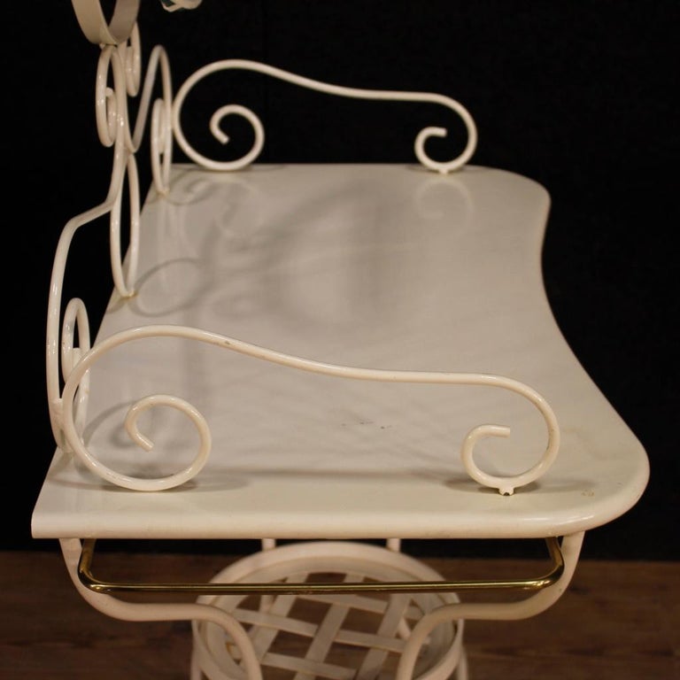 20th Century White Painted Iron Italian Dressing Table with Chair, 1960 ...