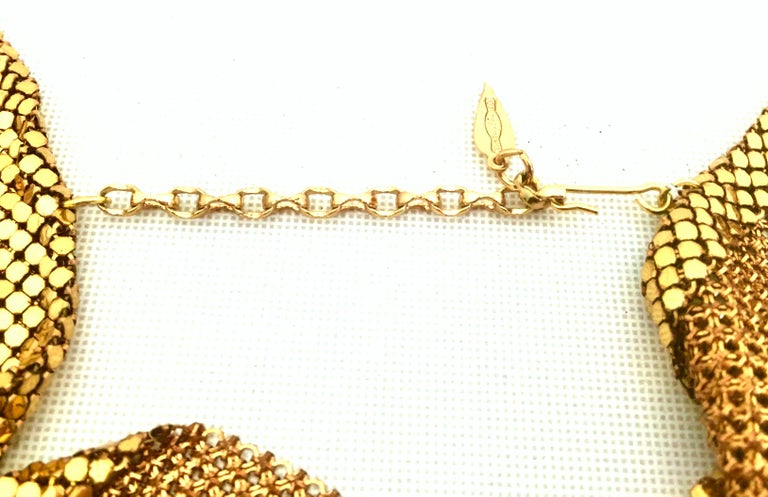 20th Century Whiting and Davis Gold Plate Metal Mesh Collar "Bib ...