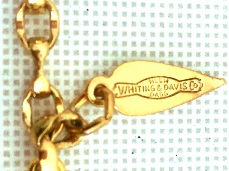 20th Century Whiting and Davis Gold Plate Metal Mesh Collar "Bib ...