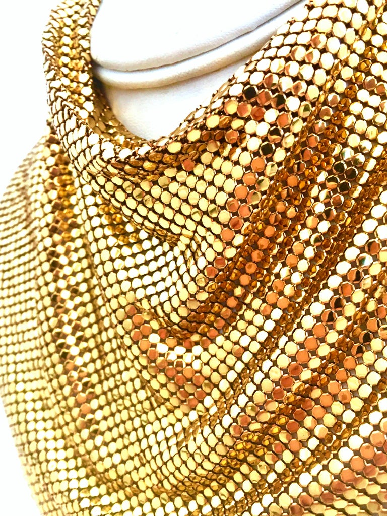 20th Century Whiting and Davis Gold Plate Metal Mesh Collar "Bib ...