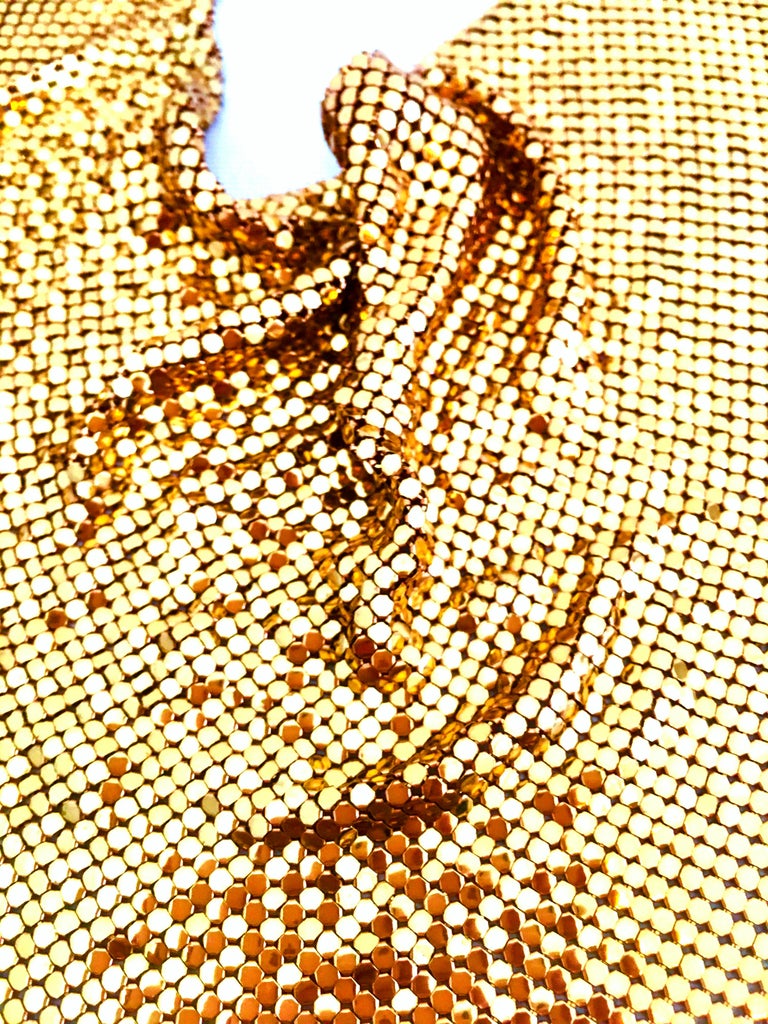 20th Century Whiting and Davis Gold Plate Metal Mesh Collar "Bib ...