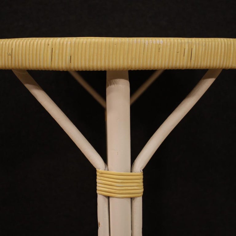 20th Century Wicker Italian Round Coffee Table, 1980 For Sale at 1stDibs