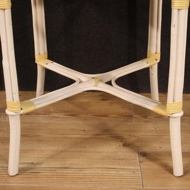 20th Century Wicker Italian Round Coffee Table, 1980 For Sale at 1stDibs