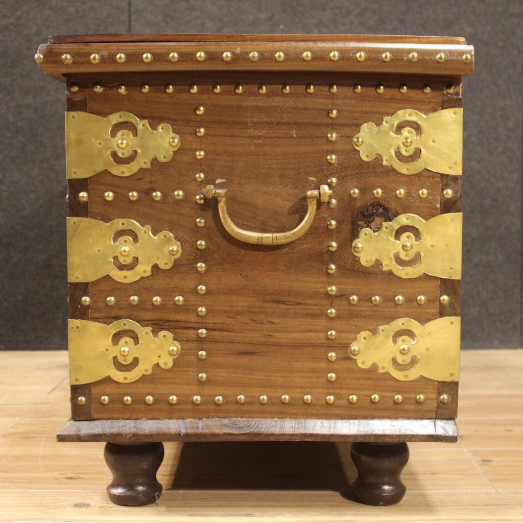 20th Century Wood and Gold Metal Indian Chest, 1980 For Sale at 1stDibs