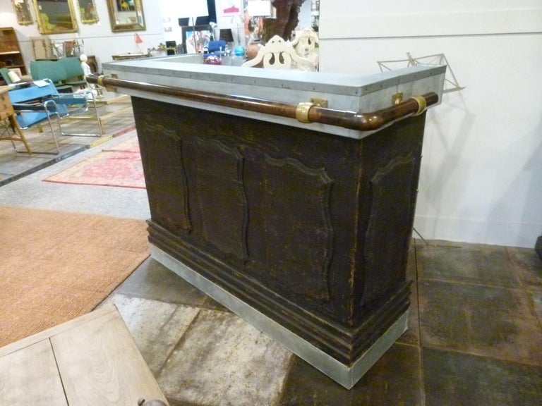20th Century Wood and Marble Bar Counter at 1stDibs