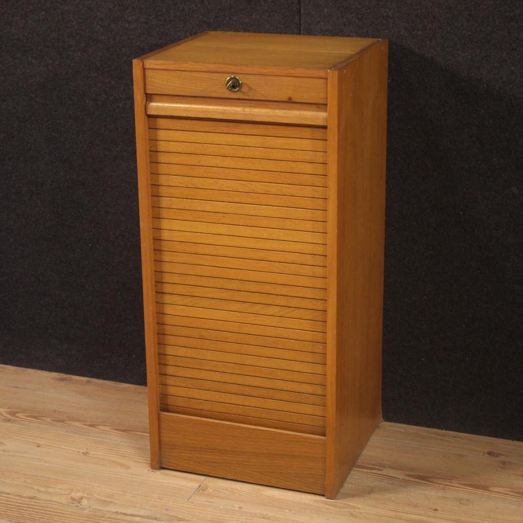 20th Century Wood French Roller Shutter Filing Cabinet, 1970 at 1stDibs
