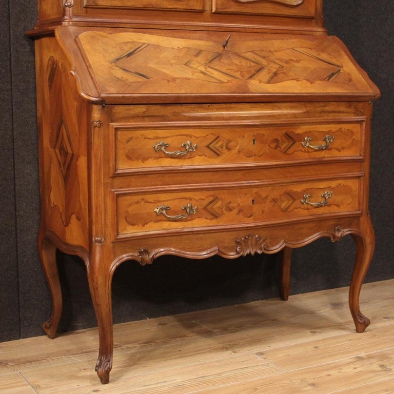 20th Century Wood Italian Double Body Trumeau Desk Vitrine, 1970 For ...