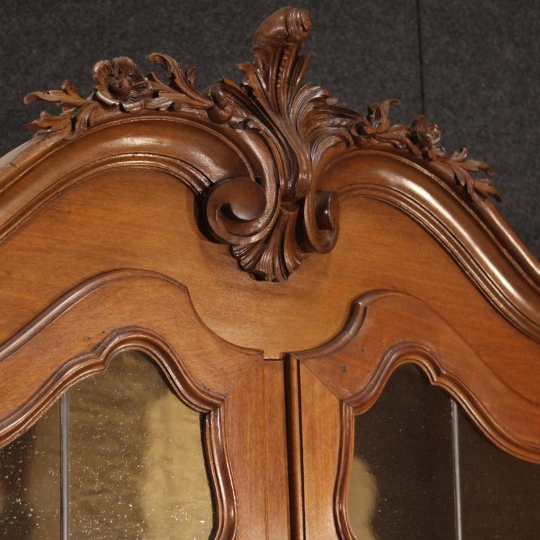 20th Century Wood Italian Double Body Trumeau Desk Vitrine, 1970 For ...