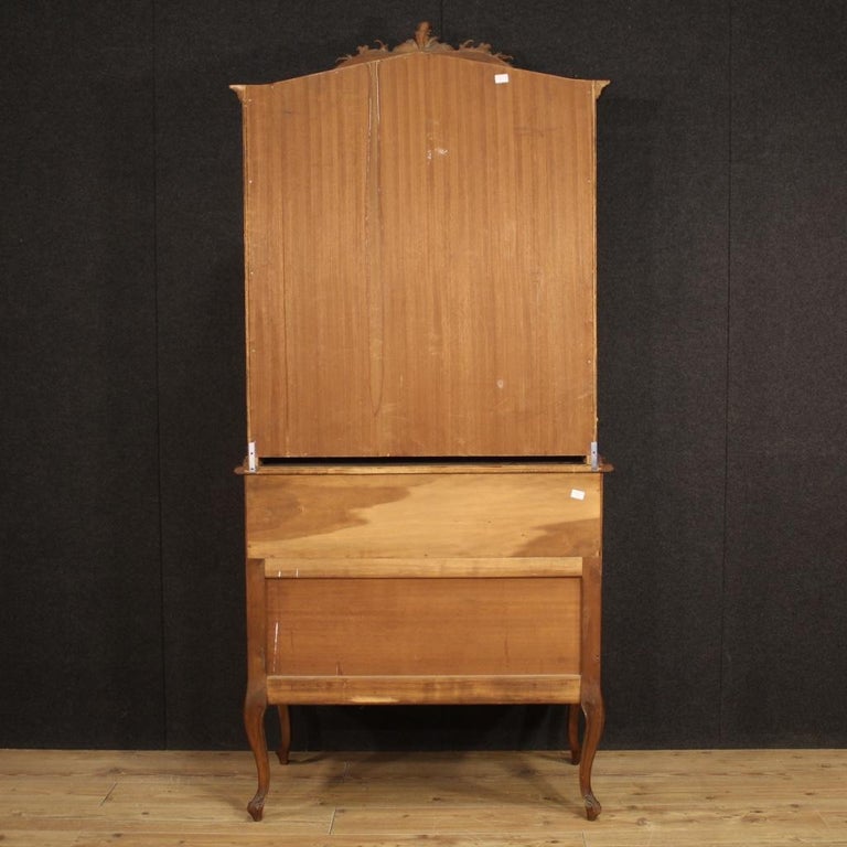 20th Century Wood Italian Double Body Trumeau Desk Vitrine, 1970 For ...