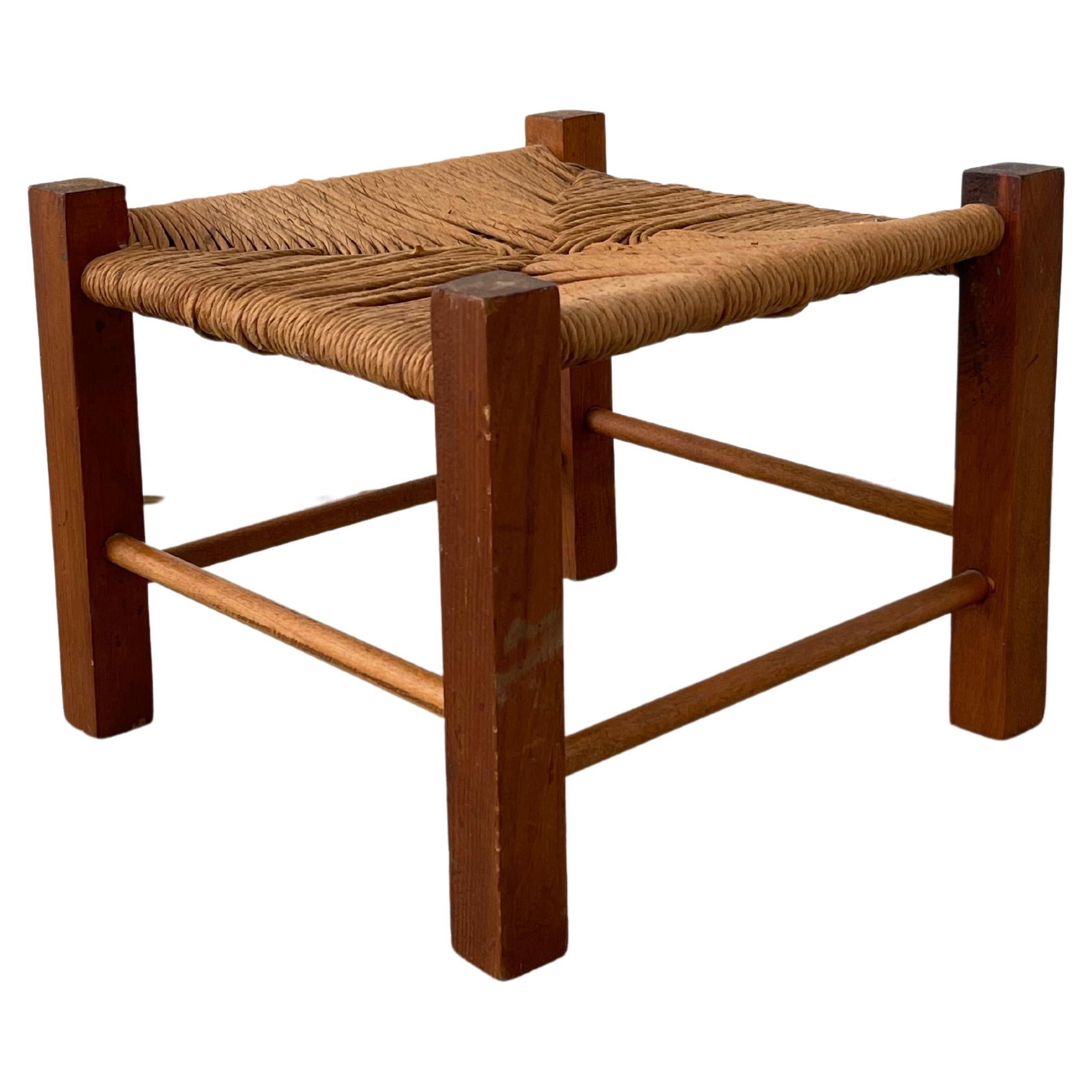 Vintage Rustic Live Edge Foot Stool For Sale at 1stDibs