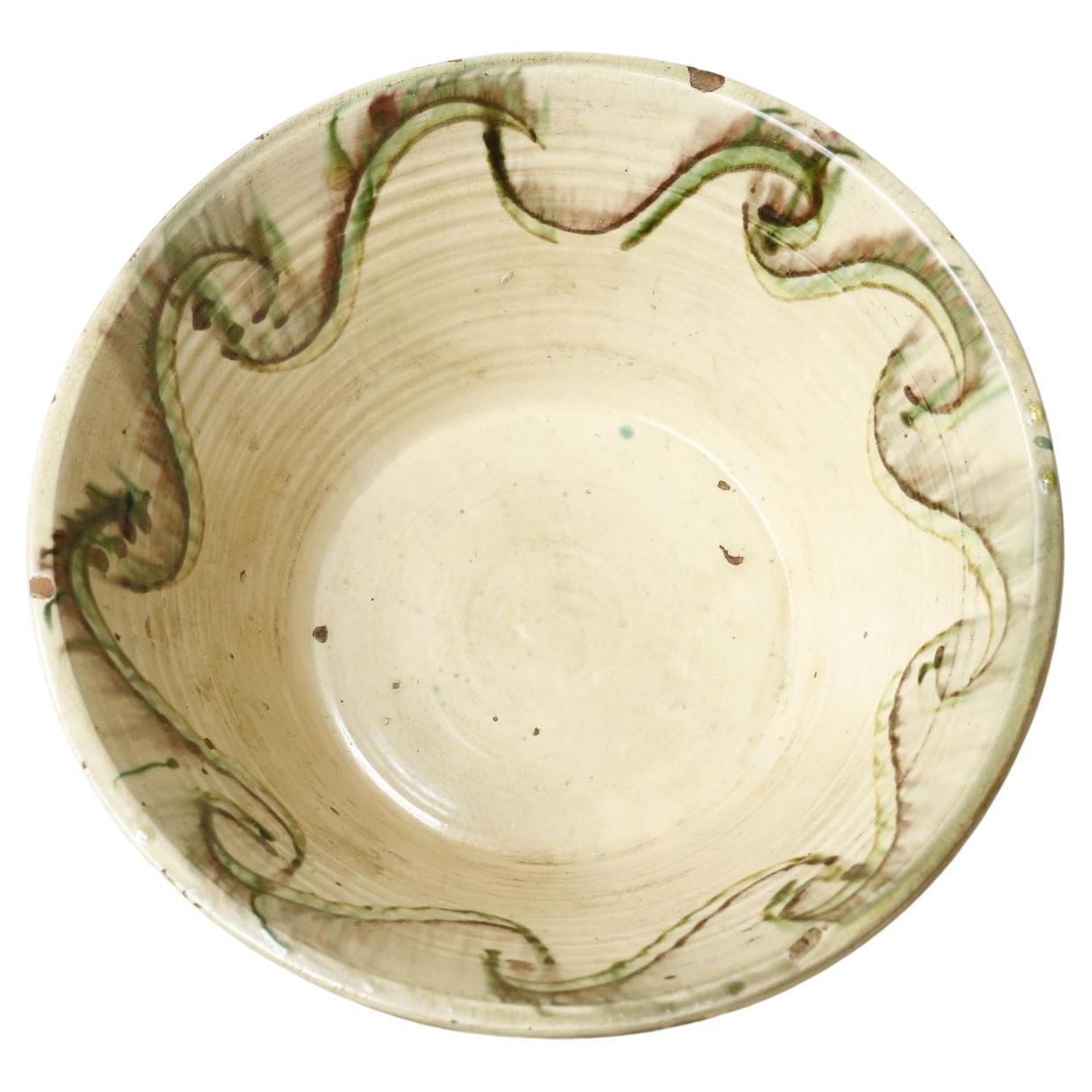 20th Century Yellow Glazed Spanish Bowl For Sale at 1stDibs