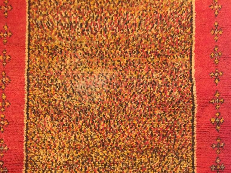 20th Century Yellow Orange Multi-Color Berber Tribal Moroccan Rug For ...