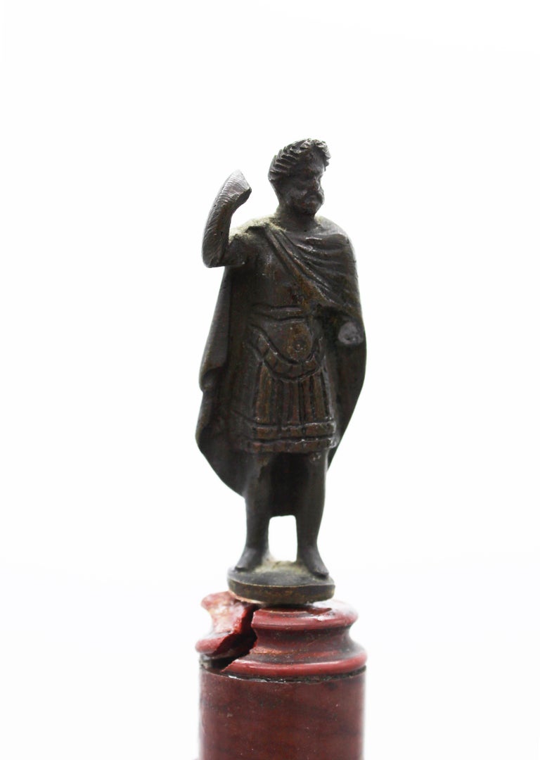 20th Century Grand Tour Red Marble Bronze Sculpture Column of Marcus ...