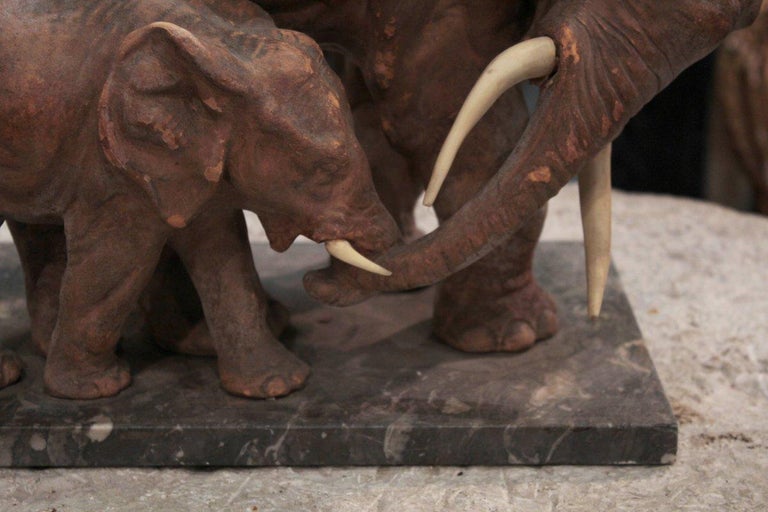 20th Century Italian Sculpture with Elephants Attributed to Guido ...