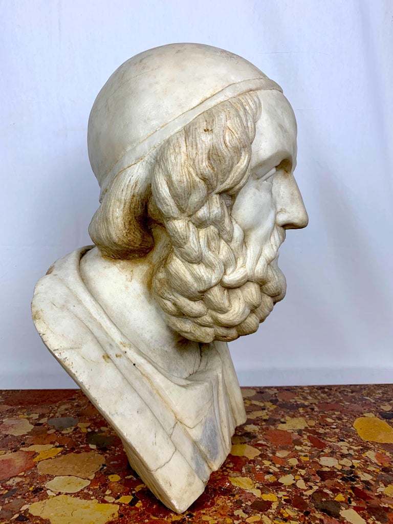 20th Century Marble Bust of Ancient Greek Poet Homer For Sale at ...