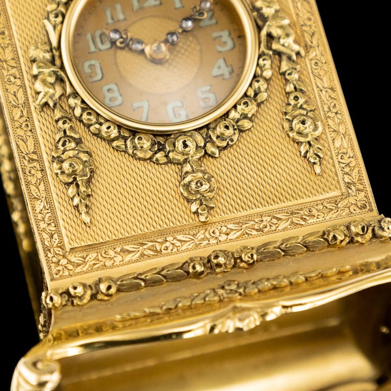 20th Century 18-Karat Gold Quarter Repeating Carriage Clock, London ...