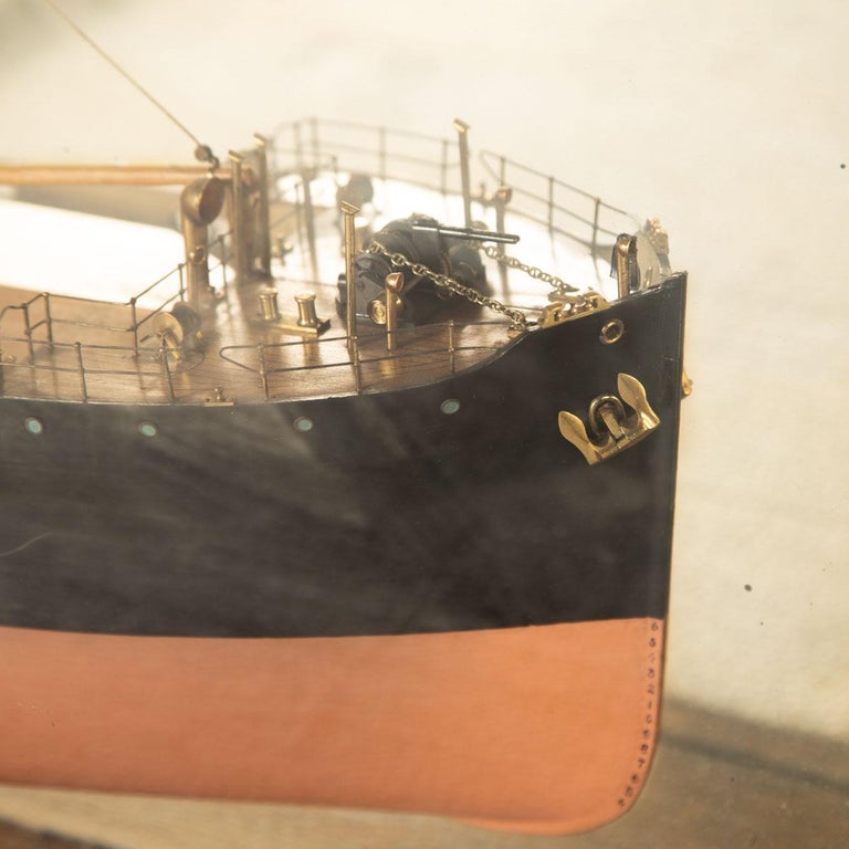 20thC Builder's Mirror-Back Half Model Of A Steamer Cargo Ship, England ...
